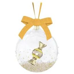 Dekohänger Swarovski "Sammelfigur Holiday Cheers Dulcis Weihnachtskugel, 5688312, 5688315" Gr. B/H/T: 8cm x 10cm x 8cm, gelb (kristallweiß-gelb-goldfarben) Swarovski Kristall