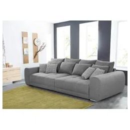 Jockenhöfer Big-Sofa JOCKENHÖFER GRUPPE "Moldau" Sofas Gr. B/H/T: 306cm x 83cm x 134cm, Webstoff, grau (hellgrau) Inklusive loser Rücken- und Zierkissen, frei im Raum stellbar