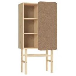 Hochkommode KARUP DESIGN "Slide" Sideboards Gr. B/H/T: 70cm x 142cm x 38cm, beige (natur/braun) Aus massiven Kiefernholz und Kork Pinwand