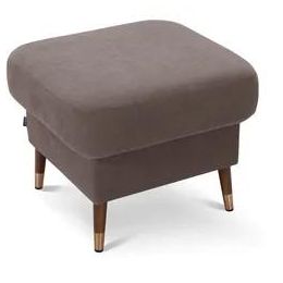 Hocker exxpo - SOFA FASHION "Polly" Gr. B/H/T: 58cm x 48cm x 58cm, Samtvelours, grau (taupe) Sitzhocker