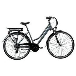 Zündapp E-Bike ZÜNDAPP "Green 7.7 Damen" E-Bikes Gr. 48cm, 28 Zoll (71,12cm), grau (blau, grau) Pedelec, Elektrofahrrad für Damen