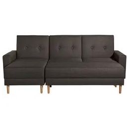 Ecksofa Max Winzer "Just Chill kubisches Schlafsofa im skandinavischen Stil, bequem" Sofas Gr. B/H/T: 230cm x 93cm x 152cm, Strukturgewebe 16523, Recamiere beidseitig montierbar, ohne Hocker, braun (schoko) Recamiere links oder rechts montierbar, mit Rückenverstellung