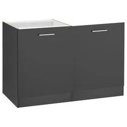 Spülenschrank KOCHSTATION "KS-Kehl", grau, B:120cm H:82cm T:60cm, MDF, Schränke, für Geschirrspülmaschine, ohne Arbeitsplatte