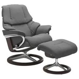 Relaxsessel stressless "Reno", grau (dunkelgrau dinamica), B:83cm H:100cm T:76cm, Leder BATICK: BATICK ist ein leicht korrigiertes, durchgefärbtes und genarbtes Möbelleder, bei dem die meisten Unebenheiten und Spuren in der Regel entfernt wurden., Leder PALOMA: PALOMA ist ein durchgefärbtes Semianilin-Möbelleder mit natürlicher Narbung., ROHLEDER Stoff Q2 FARON: Ein fester zuverlässiger Bouclu00e9