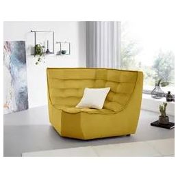 Ecksofa Calia italia "Banjo,, Eckelement, tolles Design und hoher Sitzkomfort frei stellbar" Sofas Gr. B/H/T: 115cm x 88cm x 115cm, Luxus-Microfaser, gelb (giallo) oder als Modulsofa mit den passenden Erweiterungselementen nutzbar