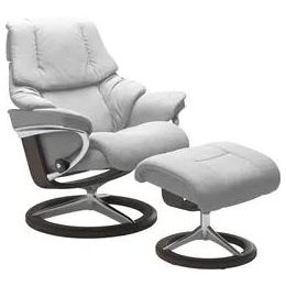 Relaxsessel stressless "Reno", grau (light grau q2 faron), B:83cm H:100cm T:76cm, Leder BATICK: BATICK ist ein leicht korrigiertes, durchgefärbtes und genarbtes Möbelleder, bei dem die meisten Unebenheiten und Spuren in der Regel entfernt wurden., Leder PALOMA: PALOMA ist ein durchgefärbtes Semianilin-Möbelleder mit natürlicher Narbung., ROHLEDER Stoff Q2 FARON: Ein fester zuverlässiger Bouclu00e9