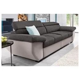 2,5-Sitzer COTTA "Speedway" Sofas Gr. B/H/T: 214cm x 74cm x 103cm, Kunstleder SOFTLUX-Struktur, mit Kopfteilverstellung, beige (sand, schoko)