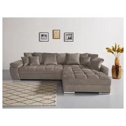 Ecksofa Inosign "Gwenni L-Form" Sofas Gr. B/H/T: 323cm x 94cm x 222cm, Samtoptik, grau (taupe) auch in Haustierstoff Aqua Clean Supreme erhältlich, incl. 4 Kissen