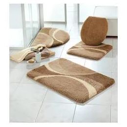 Badematte Grund Badematten Gr. WC-Vorlage mit Ausschnitt (50cm x 50cm),, beige Teppiche, bunt