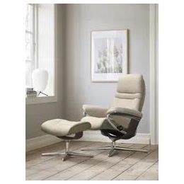 Relaxsessel stressless "Sunrise" Sessel Gr. ROHLEDER Stoff Q2 FARON, Cross Base Wenge, Relaxfunktion-Drehfunktion-PlusTMSystem-Gleitsystem-BalanceAdaptTM, B/H/T: 79cm x 103cm x 73cm, beige (light q2 faron) mit Cross Base, Größe S, M & L, Holzakzent Wenge