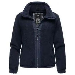 Sweatjacke Ragwear "Nordicka" Gr. XL (42), blau (navy) Damen Sweatjacken Sportliche Kapuzenjacke mit Kunstleder-Elementen