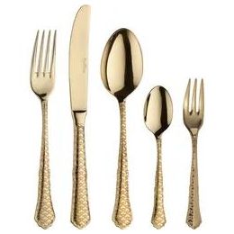 Pinti Inox Besteck-Set PINTINOX "Settecento Treasur Gold TXT" Essbesteck-Sets Gr. 30 tlg., goldfarben geläserter Griff, glänzend