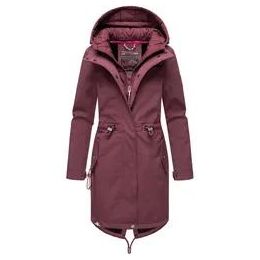 Mendler Softshelljacke MARIKOO "Mountain Presanella" Gr. 3XL, rot (wine) Damen Jacken mit einem Doppelkragen