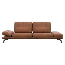 3-Sitzer FLEXLUX "Tropea Funktionssofa, Designsofa, Relaxfunktion, TV-Couch", braun (chestnut braun), B:252cm H:90cm T:145cm, Sofas, mit Armteilverstellung sowie Sitztiefenverstellung, Breite 252 cm