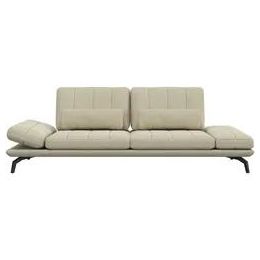 3-Sitzer FLEXLUX "Tropea Funktionssofa, Designsofa, Relaxfunktion, TV-Couch" Sofas Gr. B/H/T: 252cm x 90cm x 145cm, Chenille, beige (sandy beige) mit Armteilverstellung sowie Sitztiefenverstellung, Breite 252 cm