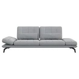 3-Sitzer FLEXLUX "Tropea Funktionssofa, Designsofa, Relaxfunktion, TV-Couch" Sofas Gr. B/H/T: 252cm x 90cm x 145cm, Chenille, grau (sophisto grey) mit Armteilverstellung sowie Sitztiefenverstellung, Breite 252 cm