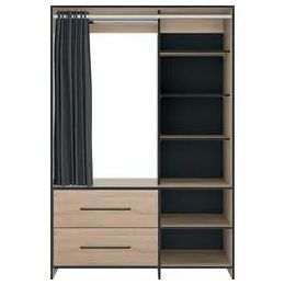 Kleiderschrank TemaHome "JUNGO" Schränke Gr. B/H/T: 122cm x 182,1cm x 50cm, schwarz (eichefarbig)