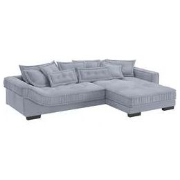 Ecksofa Inosign "Diwan II DuraFlex" Sofas Gr. B/H/T: 334cm x 67cm x 207cm, Microfaser, mega-Recamiere rechts, blau (memphis 1676 blue grey) DuraFlex-Kaltschaumpolsterung, bis 140 kg, 4 Bezugsqualitäten