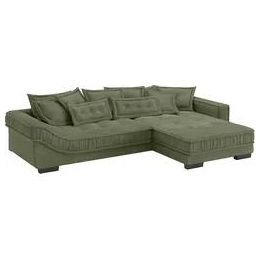 Ecksofa Inosign "Diwan II DuraFlex" Sofas Gr. B/H/T: 334cm x 67cm x 207cm, Cord, mega-Recamiere rechts, grün (stripes 8641 green) DuraFlex-Kaltschaumpolsterung, bis 140 kg, 4 Bezugsqualitäten