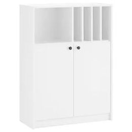 Aktenschrank Home Affaire "Licia" Schränke Gr. B/H/T: 81,5cm x 111cm x 35cm, weiß Kommode "Licia" 2 Türen und 5 offene Fächer