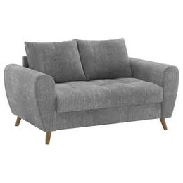 2-Sitzer Home Affaire "Blackburn II" Sofas Gr. B/H/T: 160cm x 71cm x 90cm, Veloursstoff, grau (dolce 16 graphite) Mit Kaltschaumpolsterung bis 140 kg belastbar