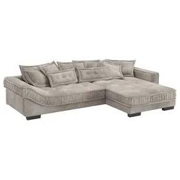 Ecksofa Inosign "Diwan II DuraFlex" Sofas Gr. B/H/T: 334cm x 67cm x 207cm, Velours, mega-Recamiere rechts, grau (dolce 4 taupe) DuraFlex-Kaltschaumpolsterung, bis 140 kg, Bezugsqualitäten