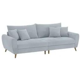 Big-Sofa Home Affaire "Blackburn II" Sofas Gr. B/H/T: 260cm x 71cm x 108cm, Microfaser, blau (novaclean avanti 14 blue grey) Mit Kaltschaumpolsterung bis 140 kg belastbar