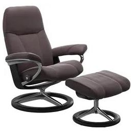 Relaxsessel stressless "Consul" Sessel Gr. Material Bezug, Material Gestell, Ausführung / Funktion, Maße B/H/T, rot (bordeaux) mit Signature Base, Größe S, Gestell Schwarz