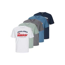 Jack & Jones JACK & JONES T-Shirt Herren Gr&ouml;&szlig;e S marine / grau / pastellgr&uuml;n / wei&szlig;
