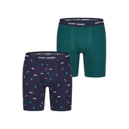 Happy Shorts Pants ' XMAS Boxer Briefs ' Herren Gr&ouml;&szlig;e L dunkelblau / petrol