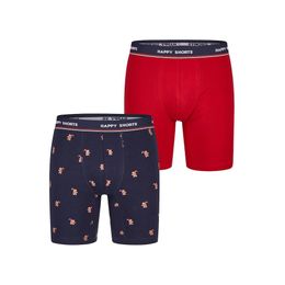 Happy Shorts Pants ' XMAS Boxer Briefs ' Herren Gr&ouml;&szlig;e XL dunkelblau / knallrot