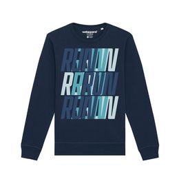 Watapparel Sweatshirt ' Run, Run, Run ' male Blue size XS