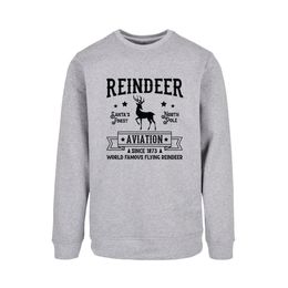 F4NT4STIC Sweatshirt 'Reindeer Aviation Retro' Herren Gr&ouml;&szlig;e L graumeliert / schwarz