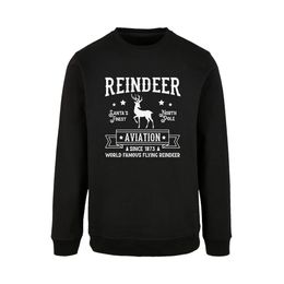 F4NT4STIC Sweatshirt 'Reindeer Aviation Retro Christmas Sign' Herren Gr&ouml;&szlig;e XXXL schwarz / wei&szlig;