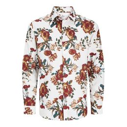 Jack & Jones JACK & JONES Hemd 'JPRNordic Flores' Herren Gr&ouml;&szlig;e XL sepia / smaragd / weinrot / wei&szlig;