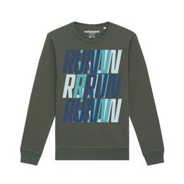 Watapparel Sweatshirt ' Run, Run, Run blue ' Herren Gr&ouml;&szlig;e M hellblau / dunkelblau / khaki