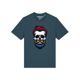 Watapparel Shirt 'Hipster Skull' Herren Gr&ouml;&szlig;e M blau / gelb / petrol / rot / wei&szlig;