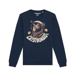 Watapparel Sweatshirt 'Catstronaut' male Blue size M