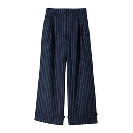 Bershka Pleat-Front Pants female Blue size M