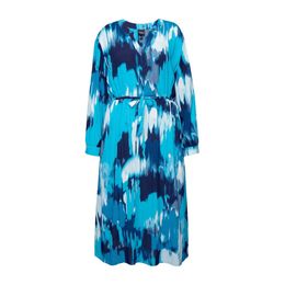 Ulla Popken Kleid Damen Größe 58/60 opal / neonblau / pastellblau / dunkelblau Winterkleid