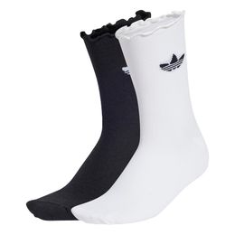 adidas originals Socken 'Ruffle 2 Pairs' Damen Größe 35/36 schwarz / weiß