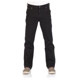 Wrangler Texas Stretch Herren Jeans Regular Fit Schwarz Normaler Bund Reißverschluss W 42 L 32