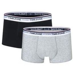 Timezone Herren Boxershort TWIN PACK 2er Pack Schwarz Grau 9879 Normaler Bund XXL