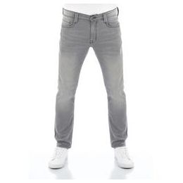 Mustang Herren Jeans Real X Stretchjeans Oregon Tapered Fit Tapered Fit Grau Tiefer Bund Reißverschluss L 30