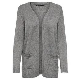 Only Damen Strickjacke ONLLESLY L/S OPEN CARDIGAN Grau XS