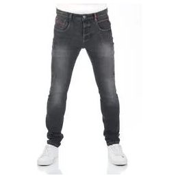 Riverso Jeans Herren Stretch Slim Fit RIVCaspar Slim Fit Schwarz Normaler Bund Knopfleiste L 34