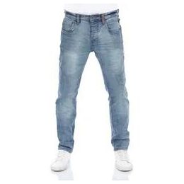 Riverso Jeans Herren Stretch Slim Fit RIVCaspar Slim Fit Blau Blau Normaler Bund Knopfleiste L 32