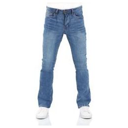 Riverso Jeans Herren Stretch Bootcut RIVFalko Bootcut Blau Blau Normaler Bund Knopfleiste L 36