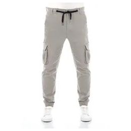 Riverso Cargohose Herren lang Stretch Slim Fit RIVHanno Slim Fit Frost Grau Normaler Bund Reißverschluss W 31