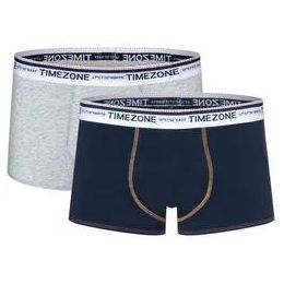 Timezone Herren Boxershort TWIN PACK 2er Pack Grau Blau 8669 Normaler Bund XL